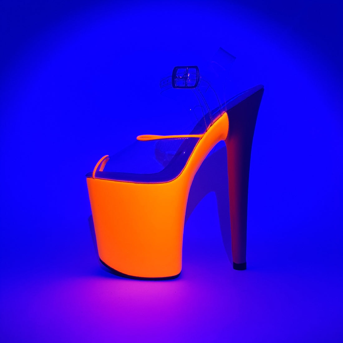 Classic clear vinyl mandarin UV leather platform sandals – heels N thrills